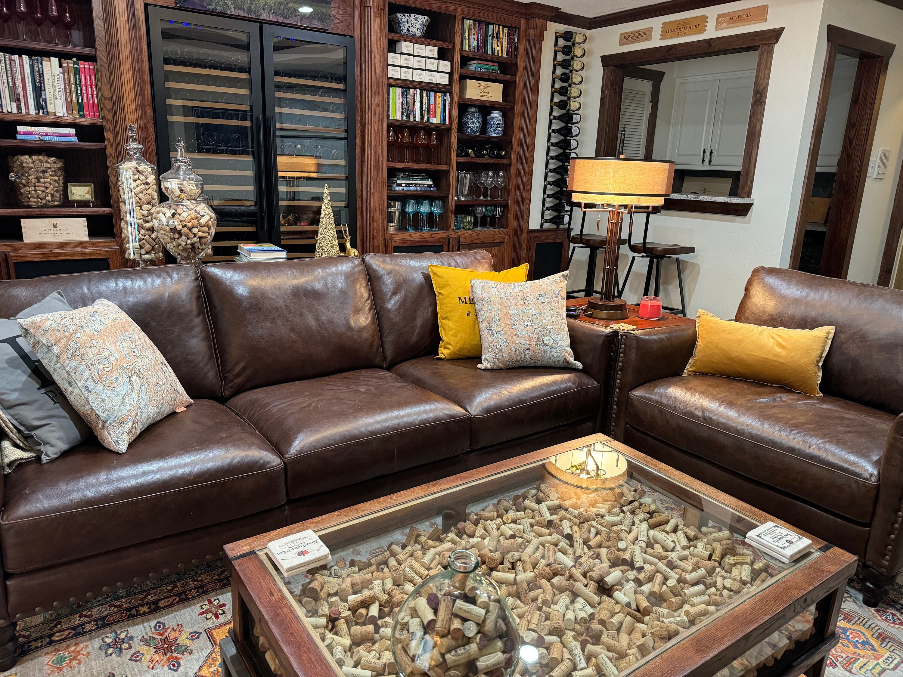 Oak barrel coffee table store